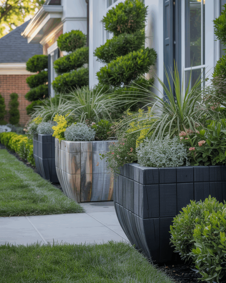 15 Front Yard Planter Landscaping Ideas That Instantly Boost Curb ...